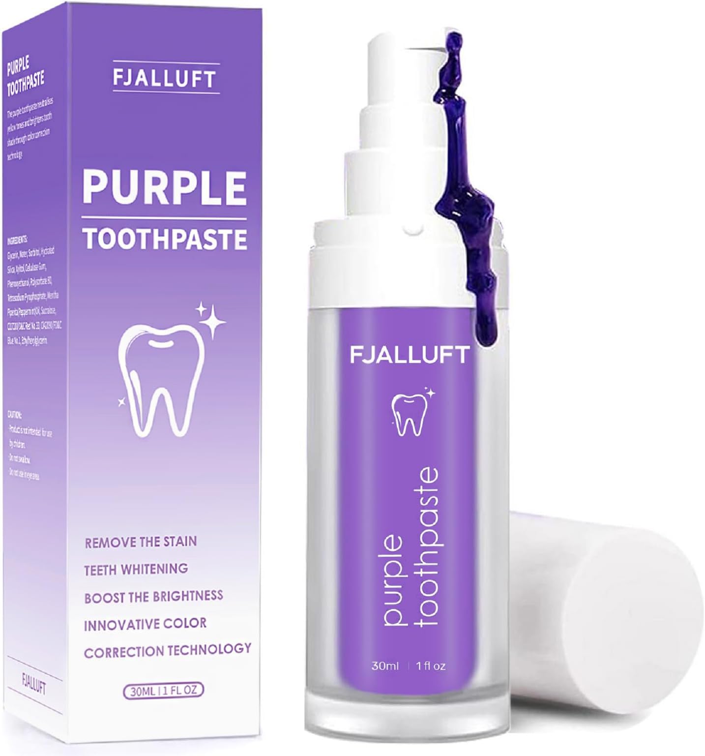 Amazon.com : FJALLUFT Purple Toothpaste Whitening for Teeth, Colour ...