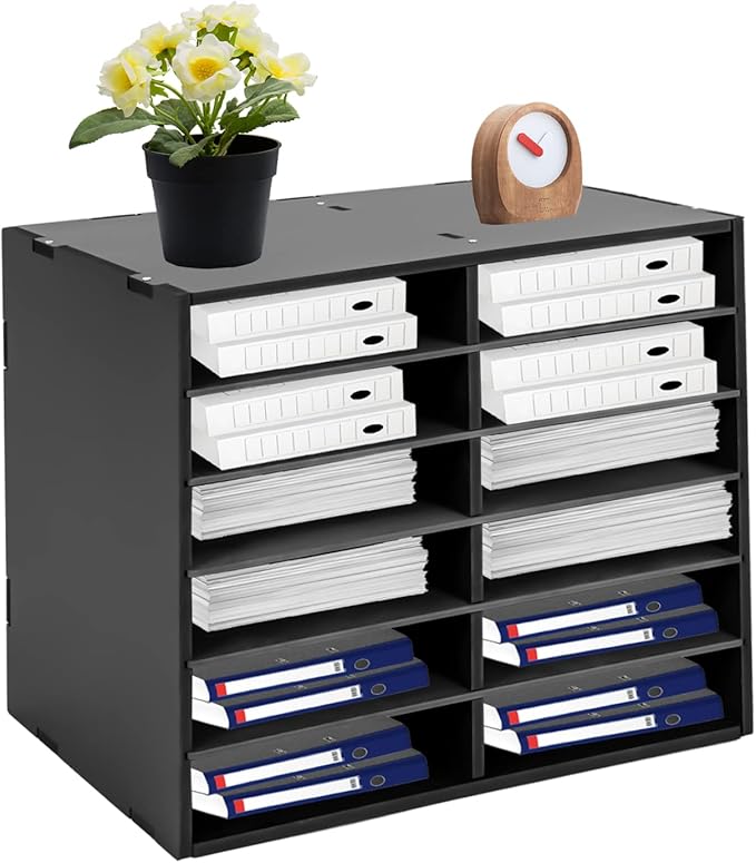 Amazon.com: File Organizer for Desk, 6-Tier Wood Desktop Organizer ...