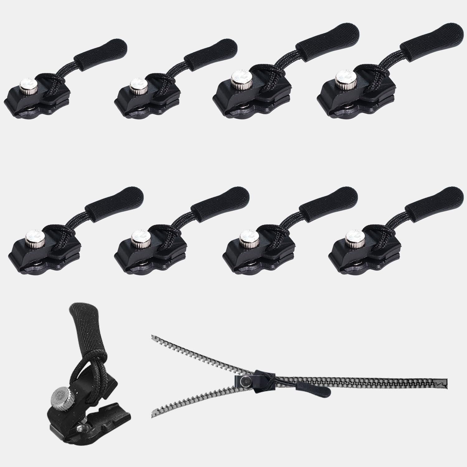 RichLuck 8PCS Zipper Repair Kit, 3 Sizes Instant Zip Fixer, Extension ...