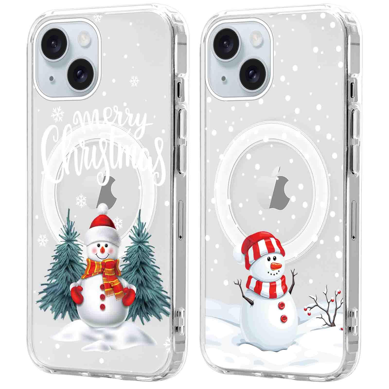 Amazon.com: Yomjew 2 Pack Christmas Clear Magnetic Phone Case for ...