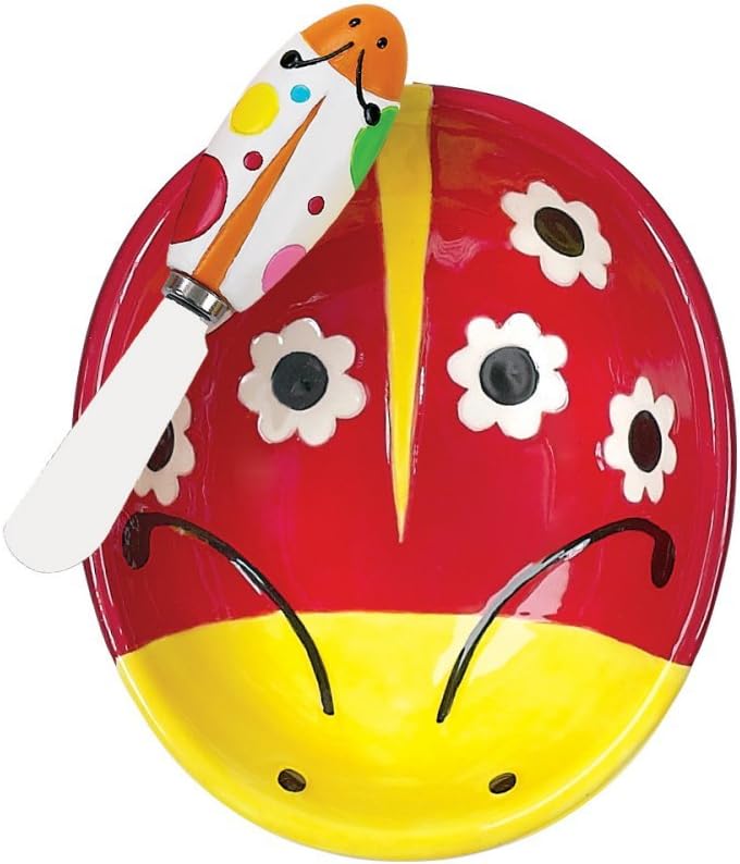 Amazon.com | Boston Warehouse Ladybug Garden Dip Bowl and Spreader Set ...
