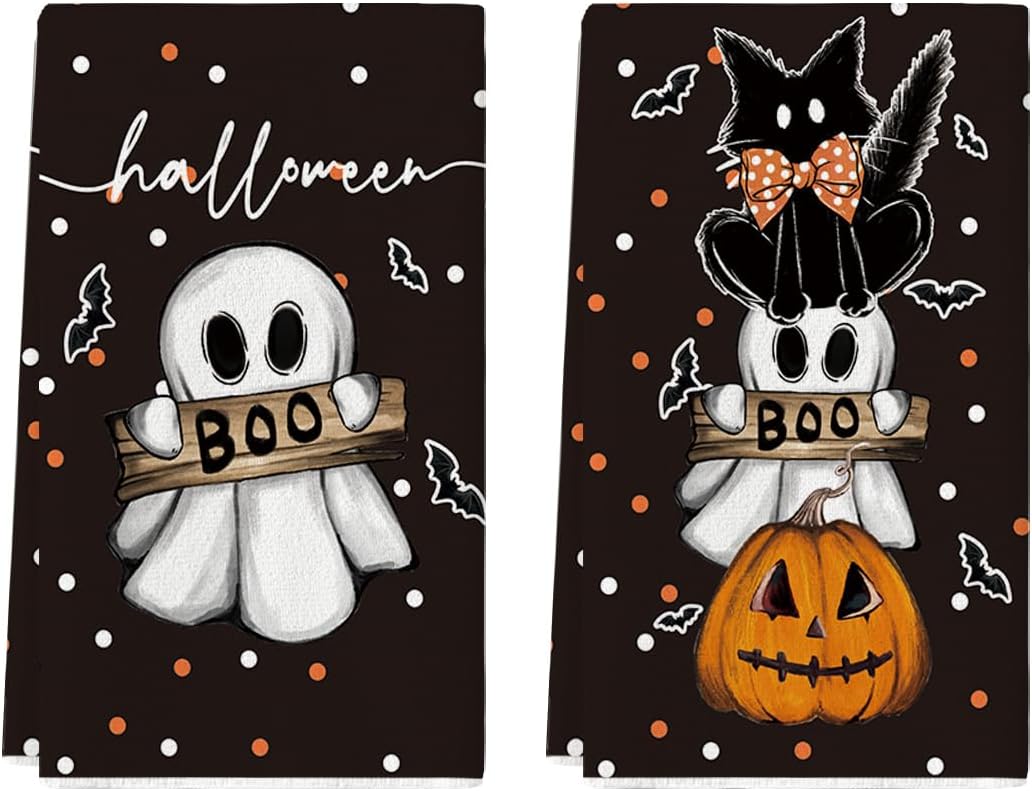 Amazon.com: Artoid Mode Ghost Pumpkins Bats Cat Hey Boo Halloween ...
