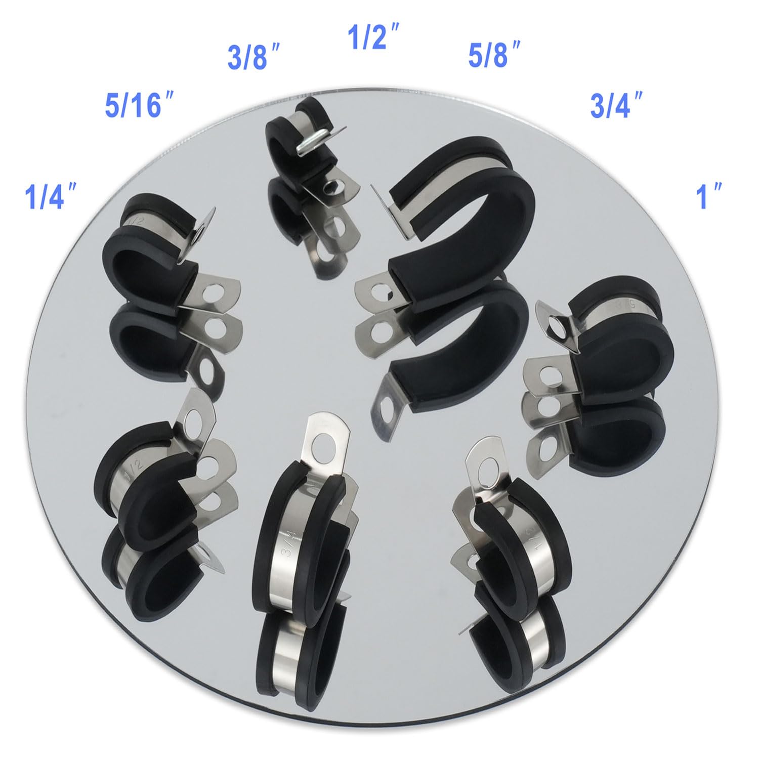 Snapklik.com : JWGJW Rubber Cushioned Insulated Clamp 50 Pack 1/2 Inch