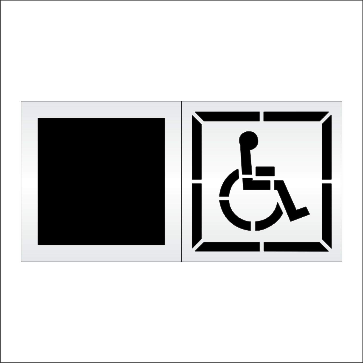 Snapklik.com : Pavement Stencils - 30 Inch - Handicap - ADA Stencil