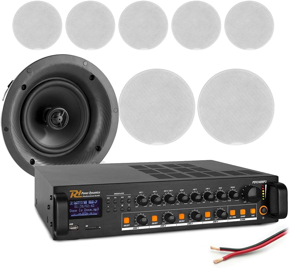 Power Dynamics Bluetooth Ceiling Speakers System, Powerline A100B In ...