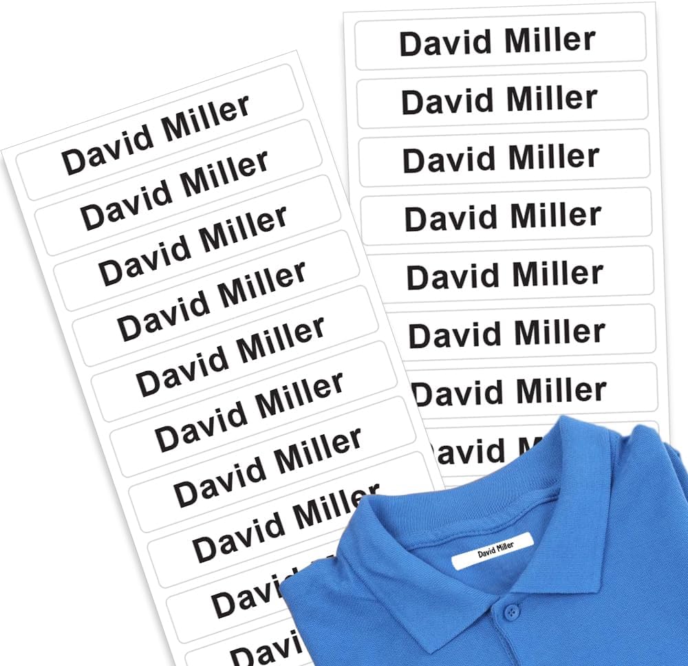 Papa Prints Pack of 60 Uniform Name Labels for School & Care Homes ...