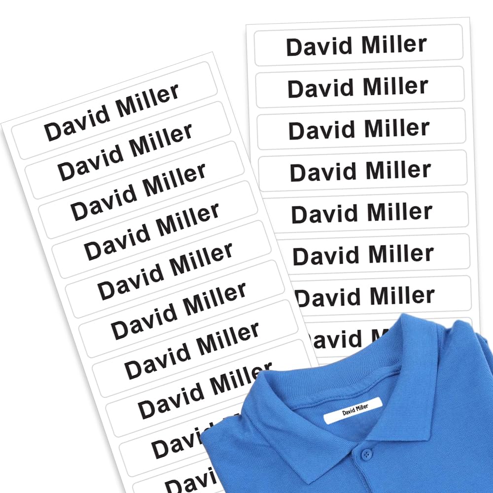 Papa Prints Pack of 60 School Uniform Name Labels Iron On Personalised ...