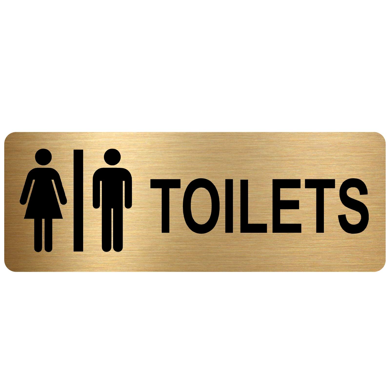METAL Aluminum Tin TOILETS Sign Unisex Logo Brushed Gold Lavatory ...