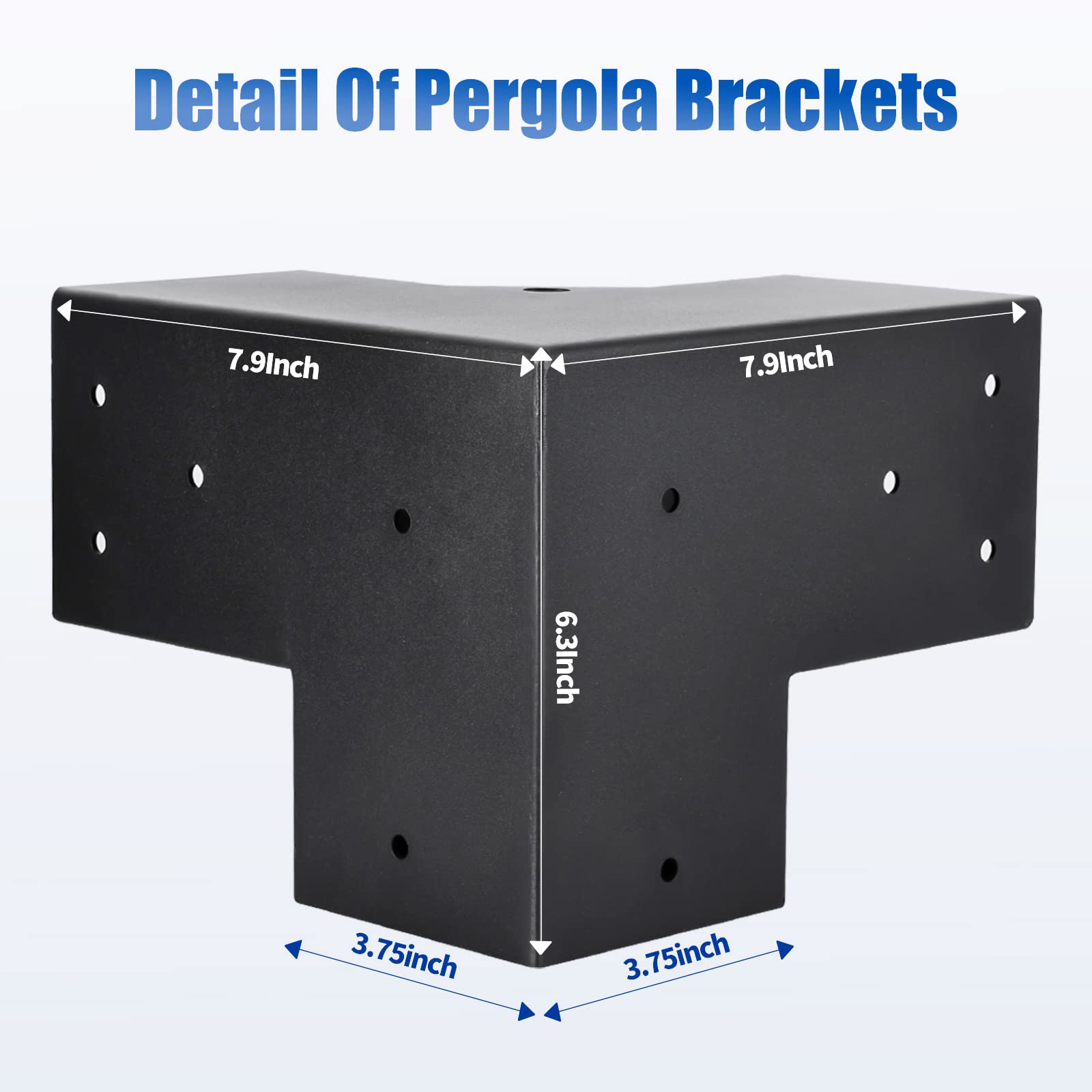 Snapklik.com : AXWHYS 4x4 Pergola Brackets(Actual:36"x36") 3 Way Right ...