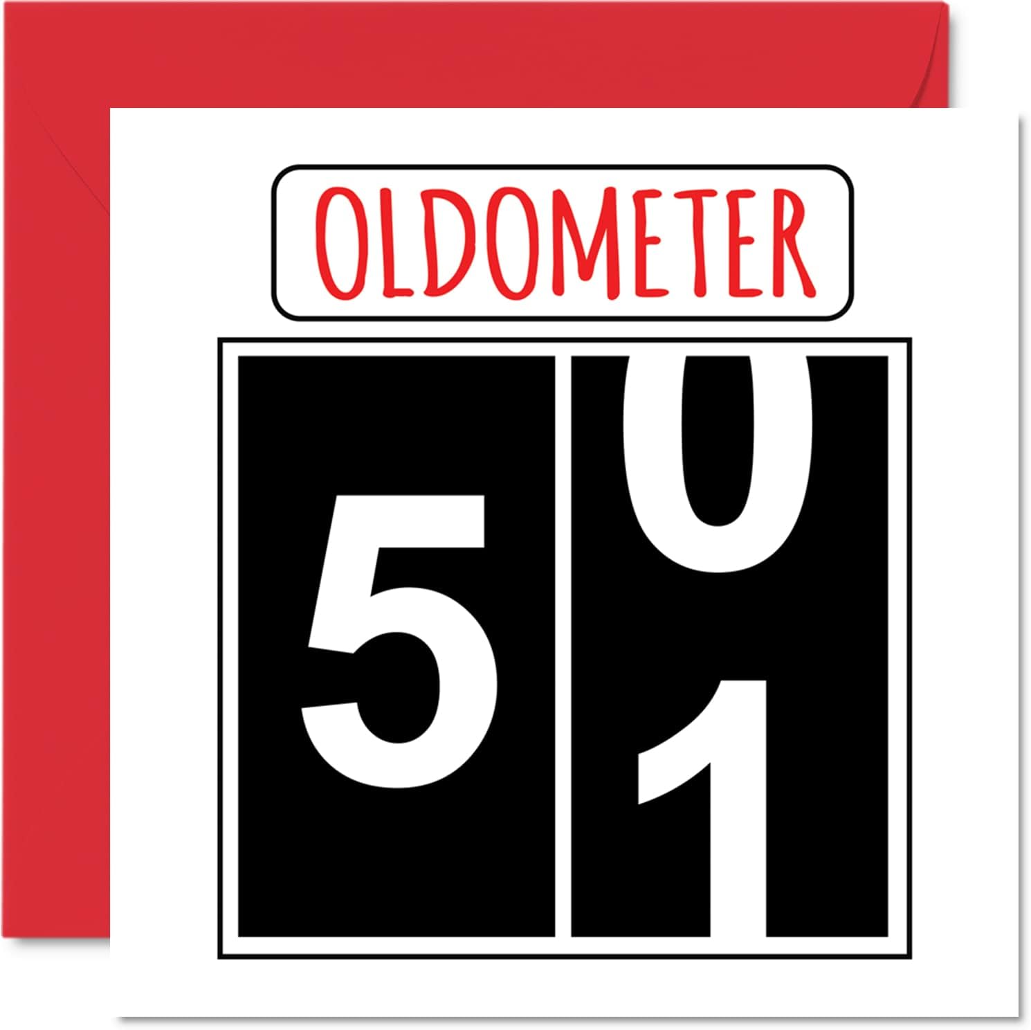 Fun 51st Birthday Cards for Men Woman - Oldometer - Happy Birthday Card ...