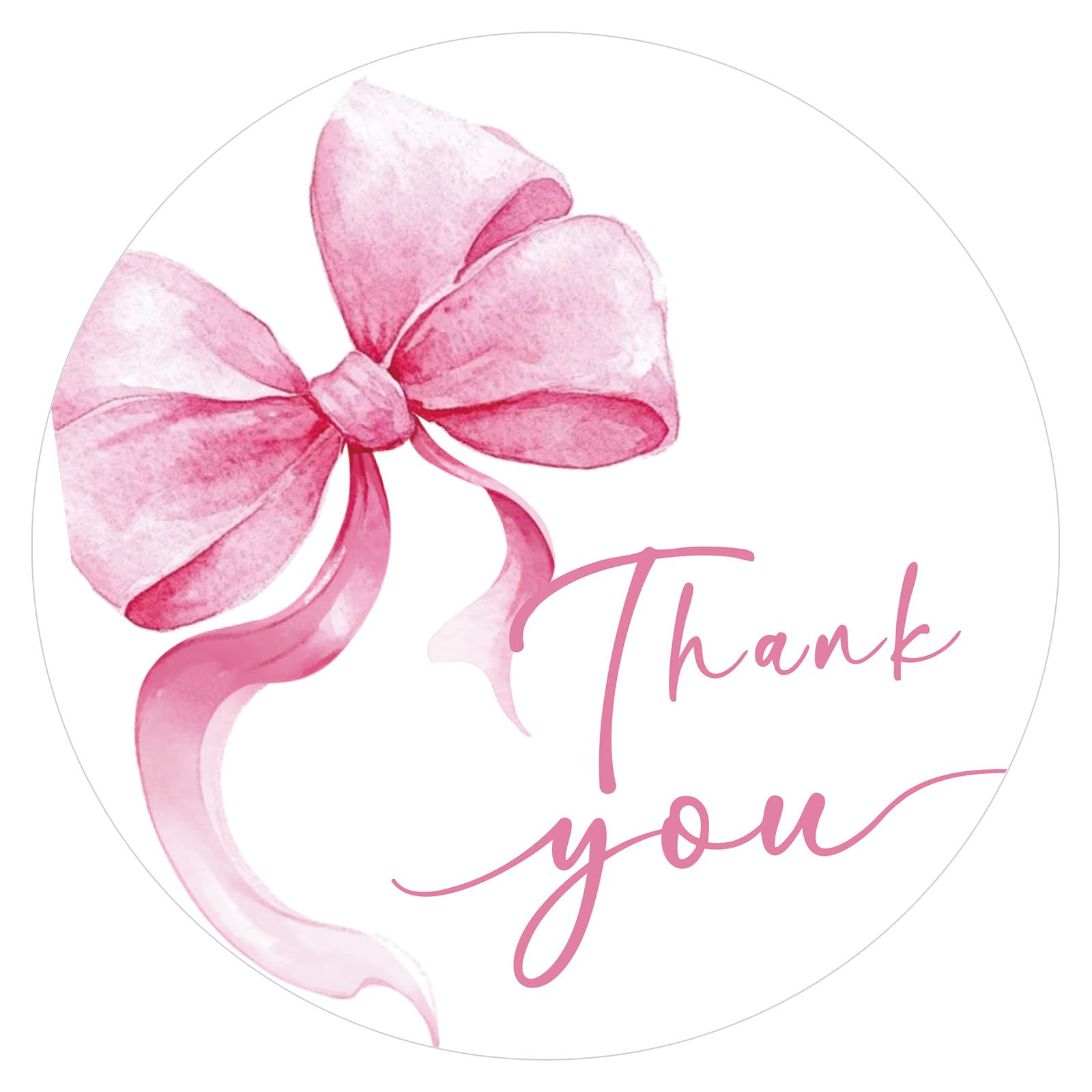 Snapklik.com : Bow Thank You Stickers - Pink Thank You Stickers For ...