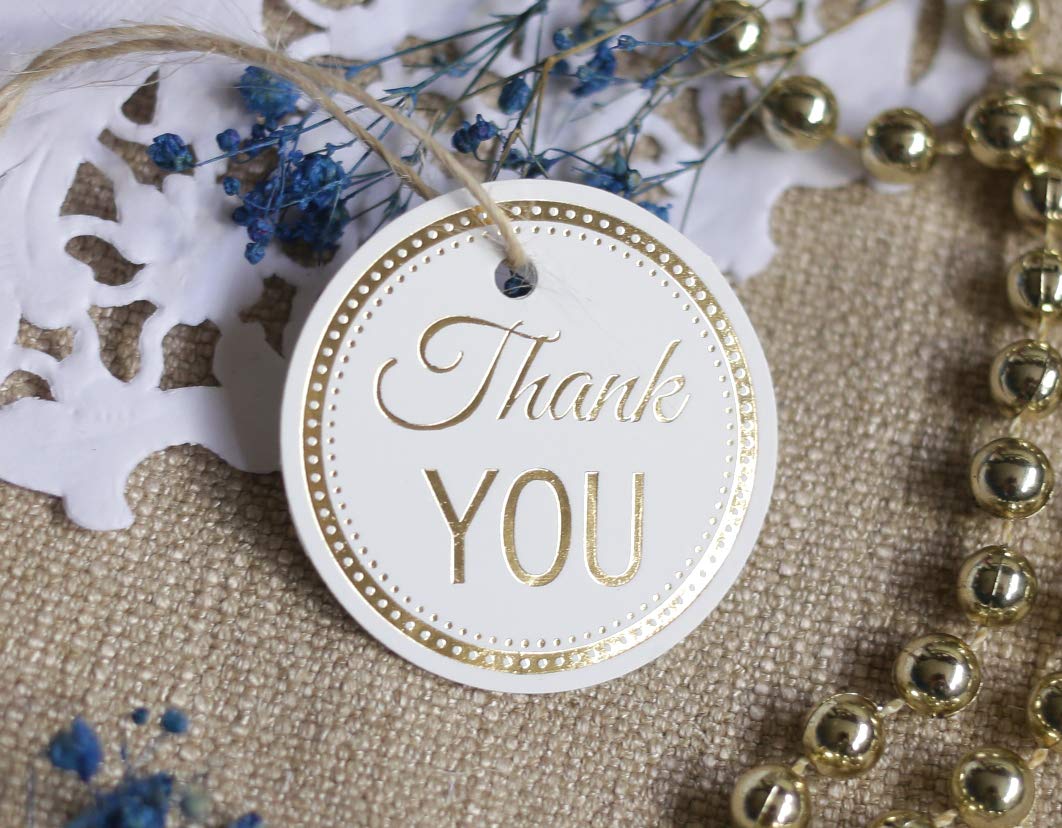 Amazon.com: Gold Thank You Tags for Favors, 30-Pack, Wedding Gift Tags ...