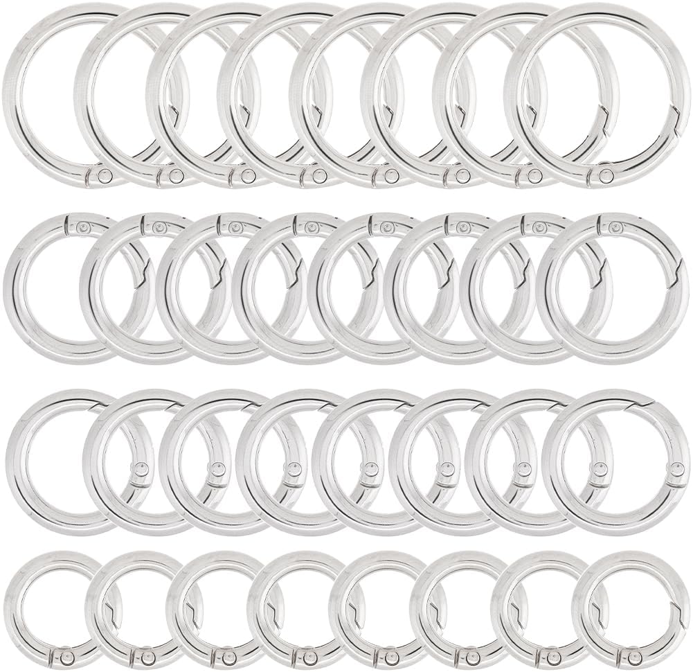 Amazon.com: SUNNYCLUE 1 Box 32Pcs 4 Sizes Spring Key Rings Key Ring ...