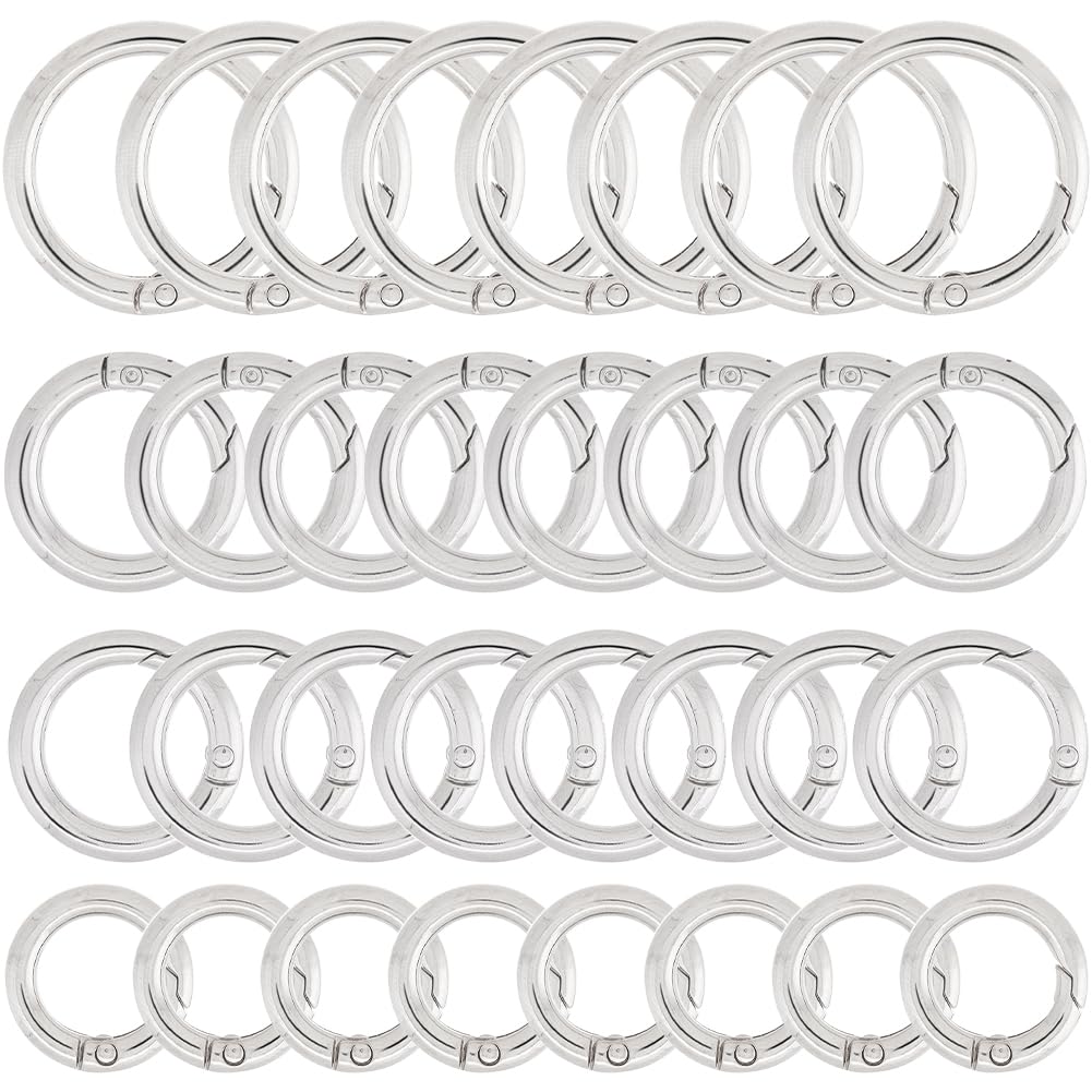 Amazon.com: SUNNYCLUE 1 Box 32Pcs 4 Sizes Spring Key Rings Key Ring ...