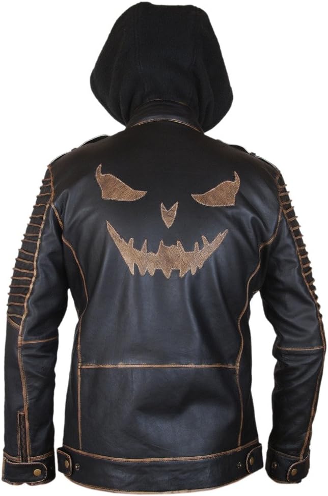 F&H Men's Genuine Leather Supervillain Killing Jacket with Removable ...