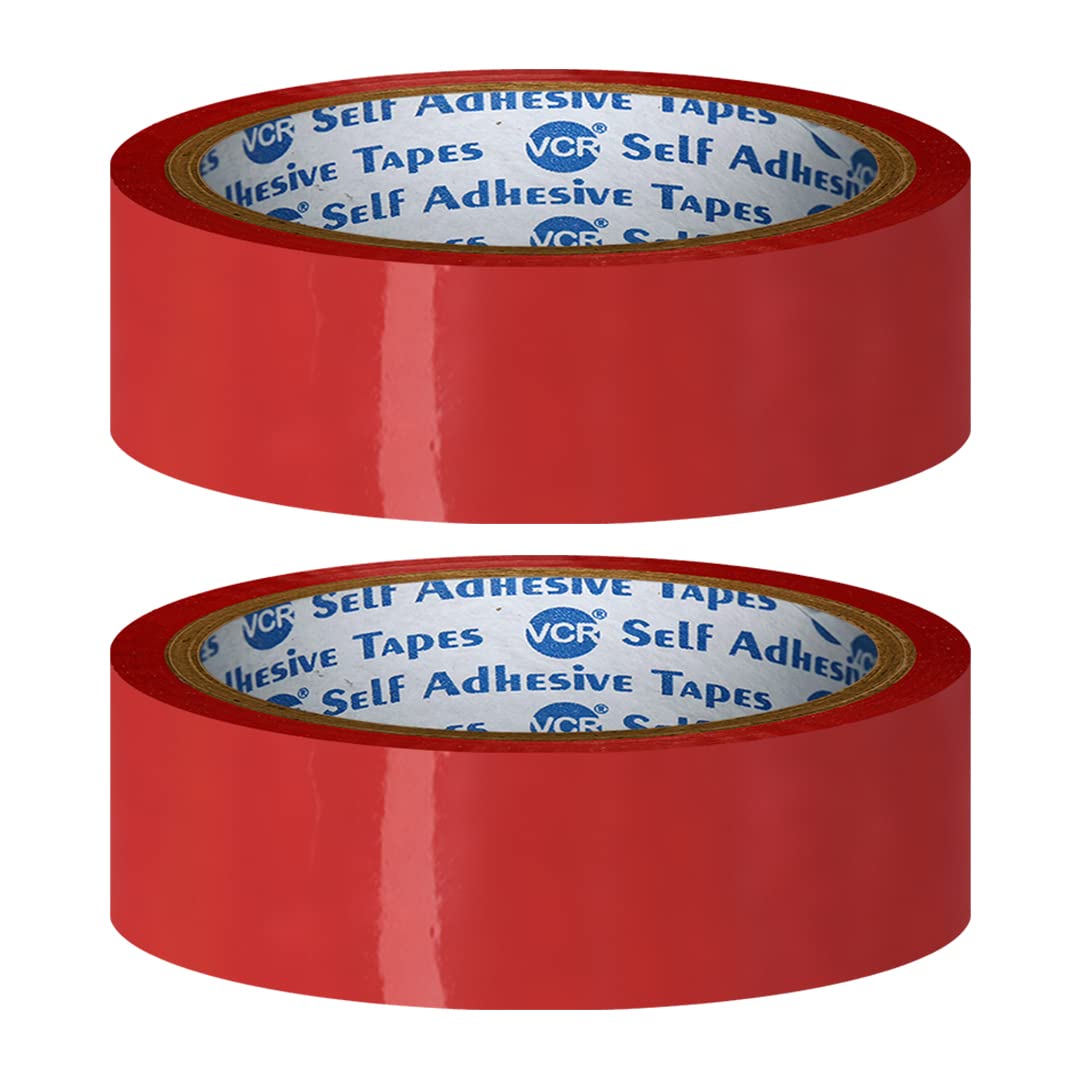 VCR Red Color Tape - 50 Meters in Length - 24mm / 1" Width - 12 Rolls ...