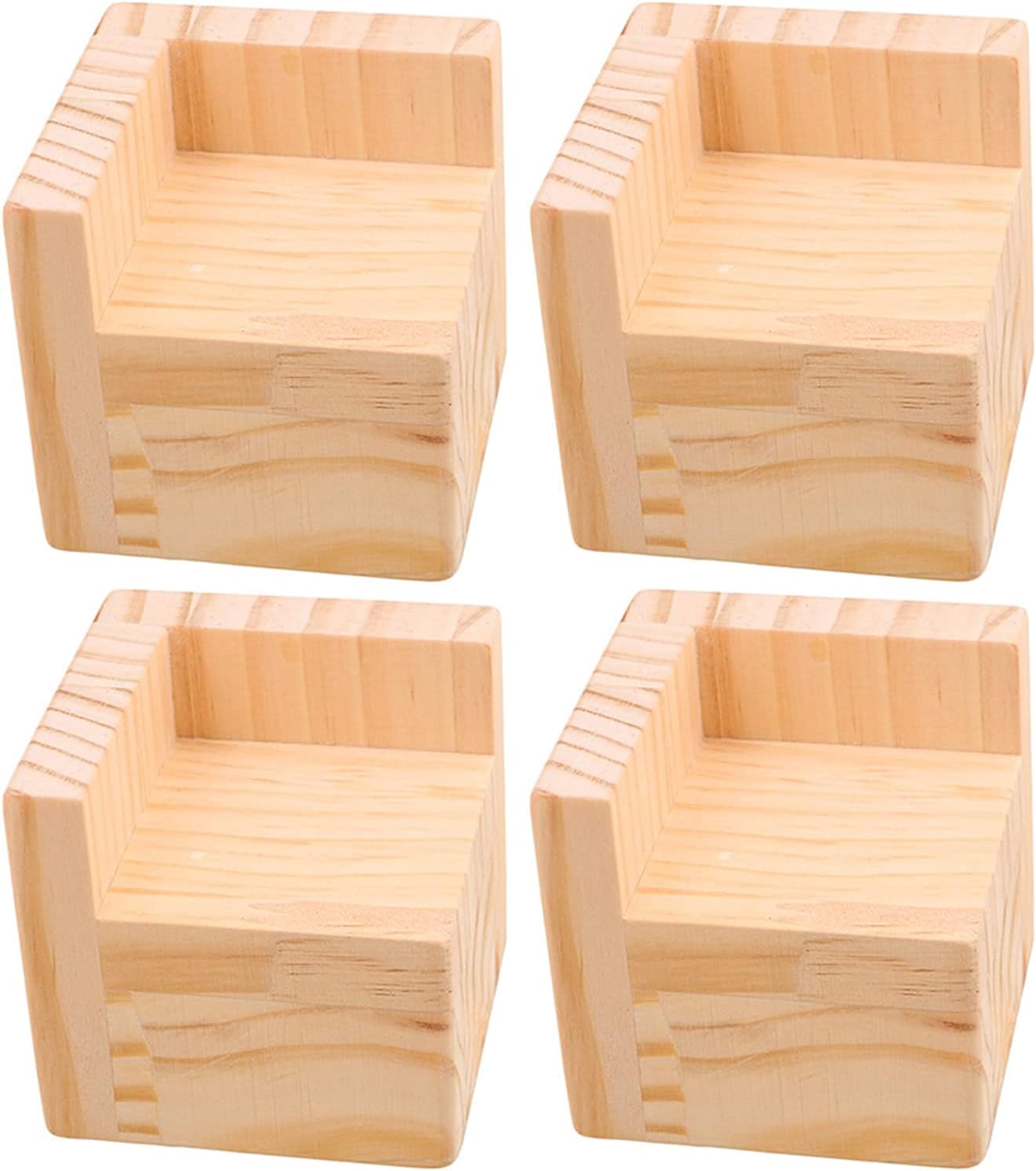 Amazon.com: Set of 4 Bed Risers Furniture Square Risers 2 Inches Height ...