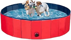 Amazon.com: Pet Soft Foldable Dog Pool 47"x12" - Collapsible Dog Swimming Pools Summer Outdoor ...