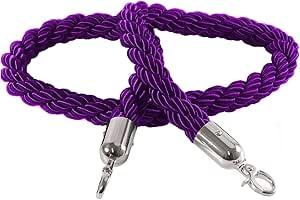 Amazon.com: Black Queue Barrier Ropes with Metal Hooks, Stanchion Rope ...