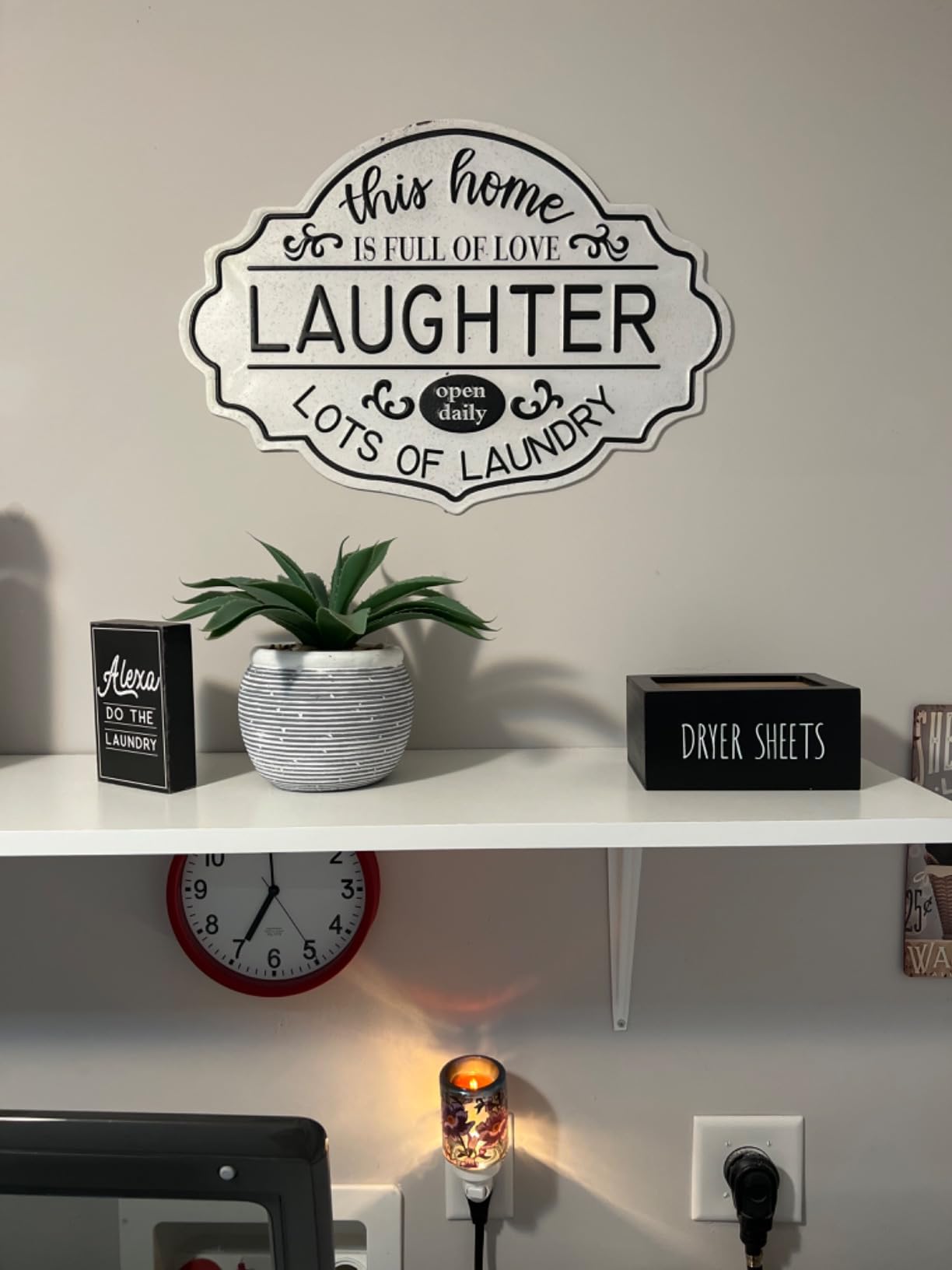 Amazon.com: All Chic Large Laundry Sign Laundry Room Wall Art Metal ...