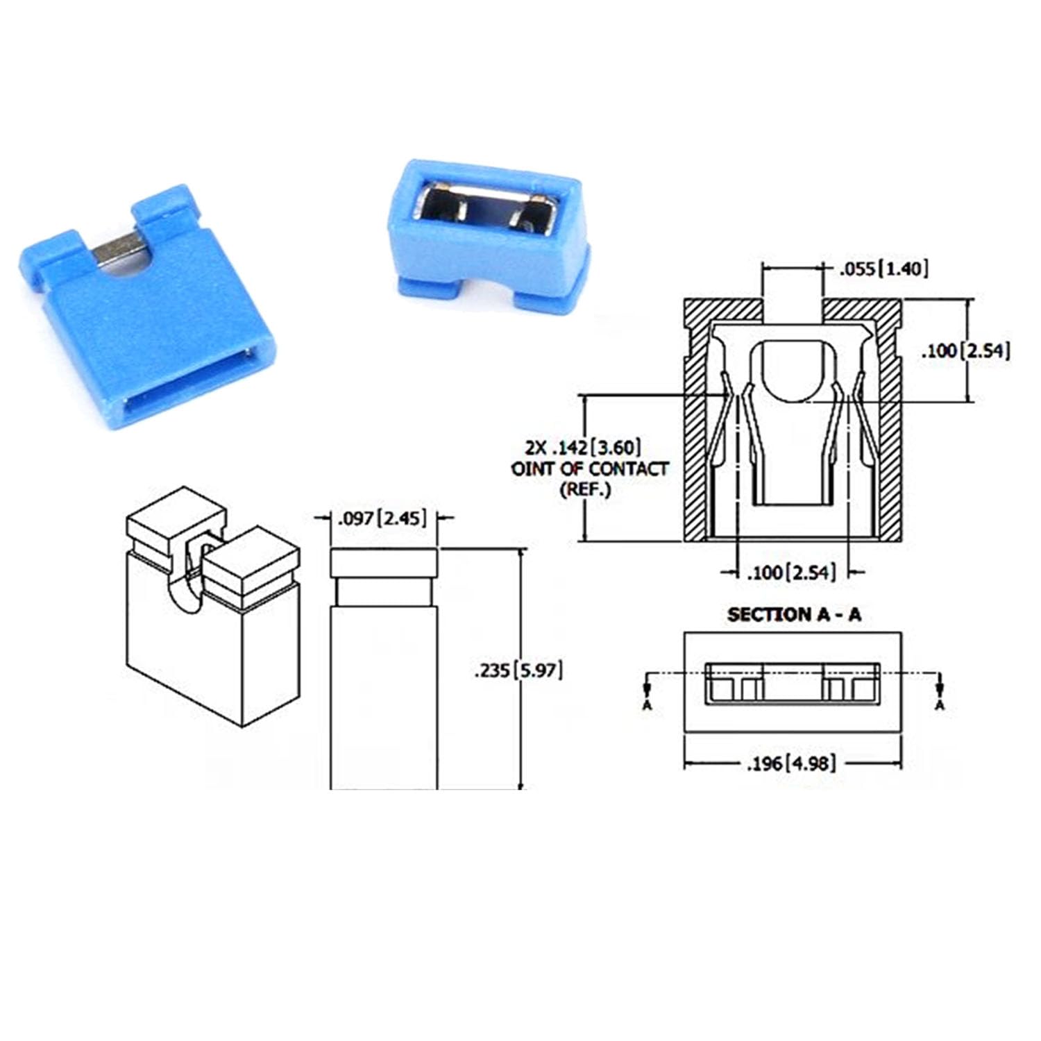 Snapklik.com : Black 2.54 Standard Pin Header Jumper Cap Short Circuit ...