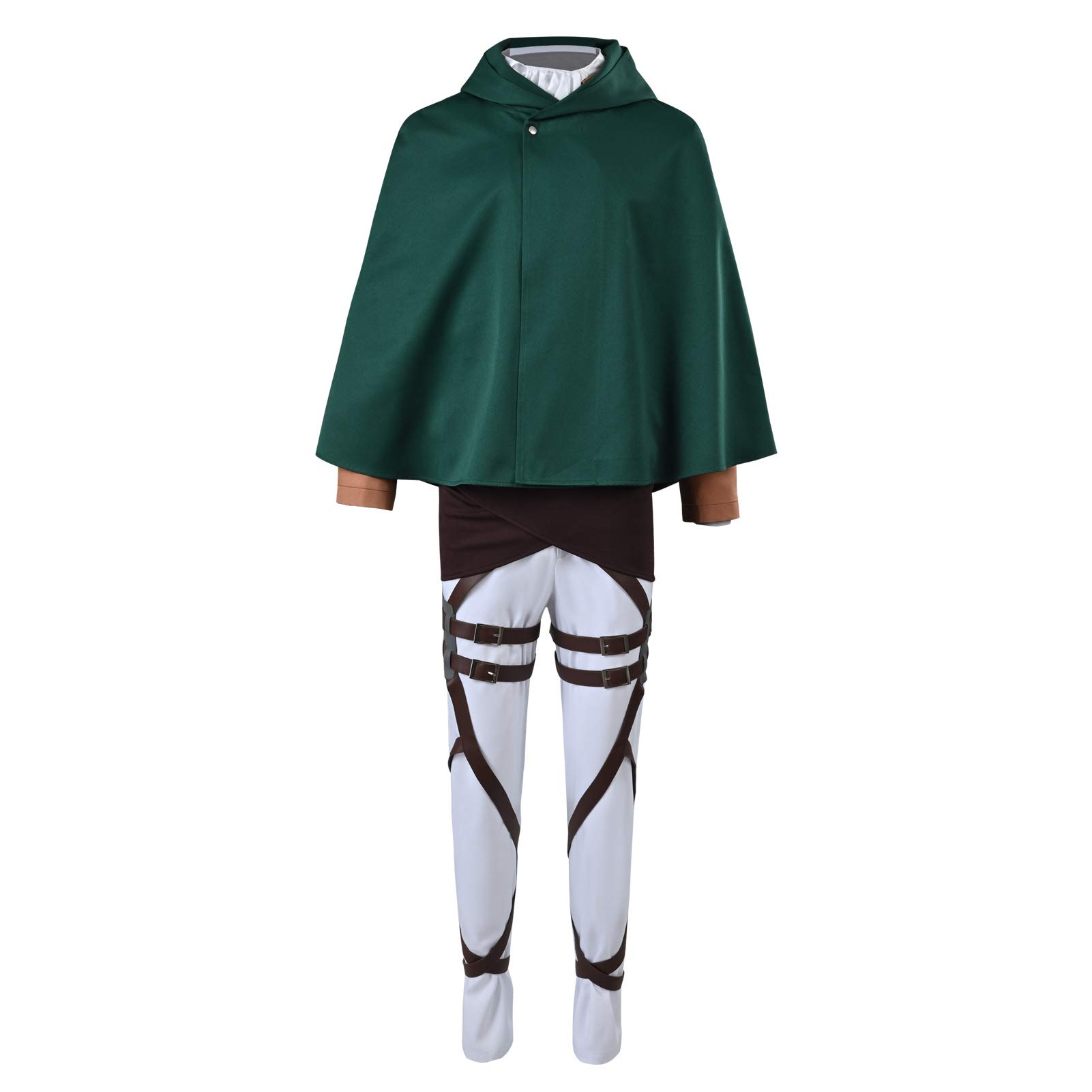 Buy Green Survey Corps Cloak Cape Cosplay Costume Eren Yeager Full Set ...