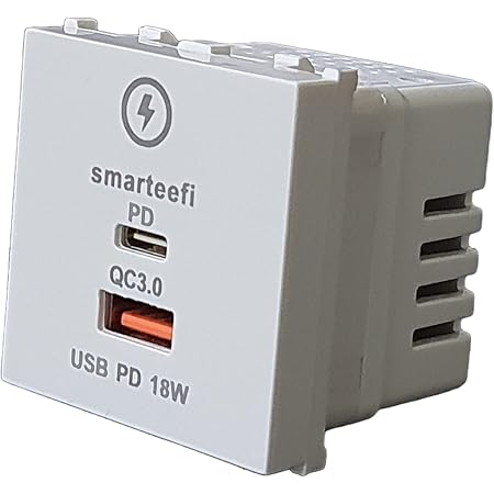 Smarteefi 18W Modular Dual Port USB Fast Wall Charger | USB-C with PD ...