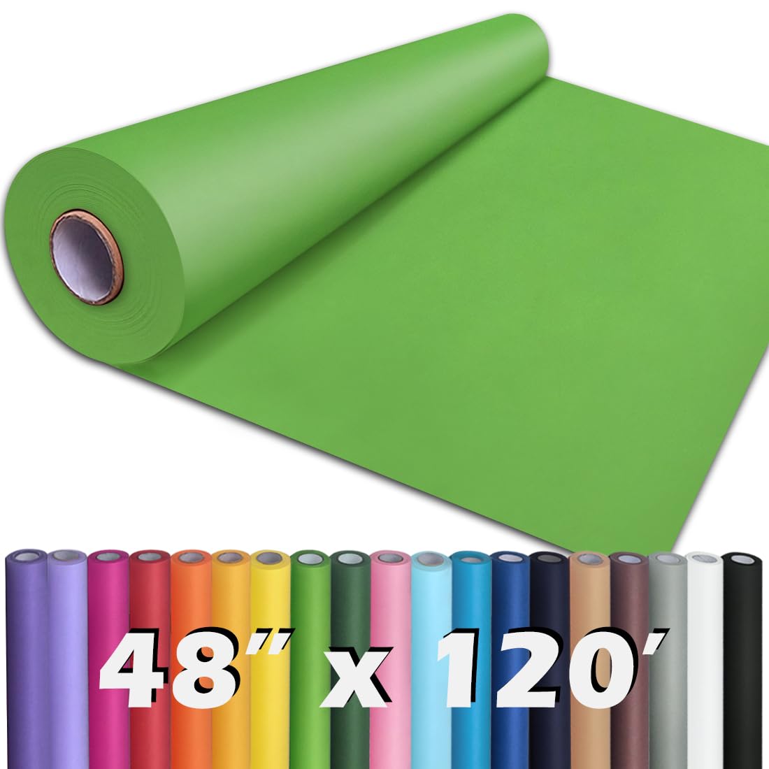 Amazon.com: PerkHomy 48" x 1,440" (120') Medium Green Kraft Paper Roll ...