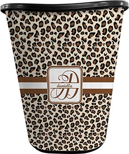 Amazon.com: RNK Shops Personalized Leopard Print Waste Basket - Single ...