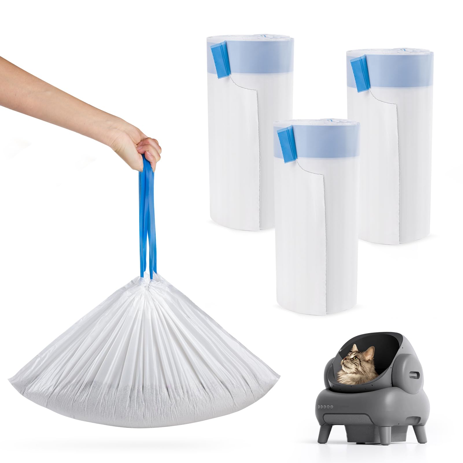 Amazon.com: 60 Count Cat Litter Bags Liners for Neakas M1 Open-Top Self ...