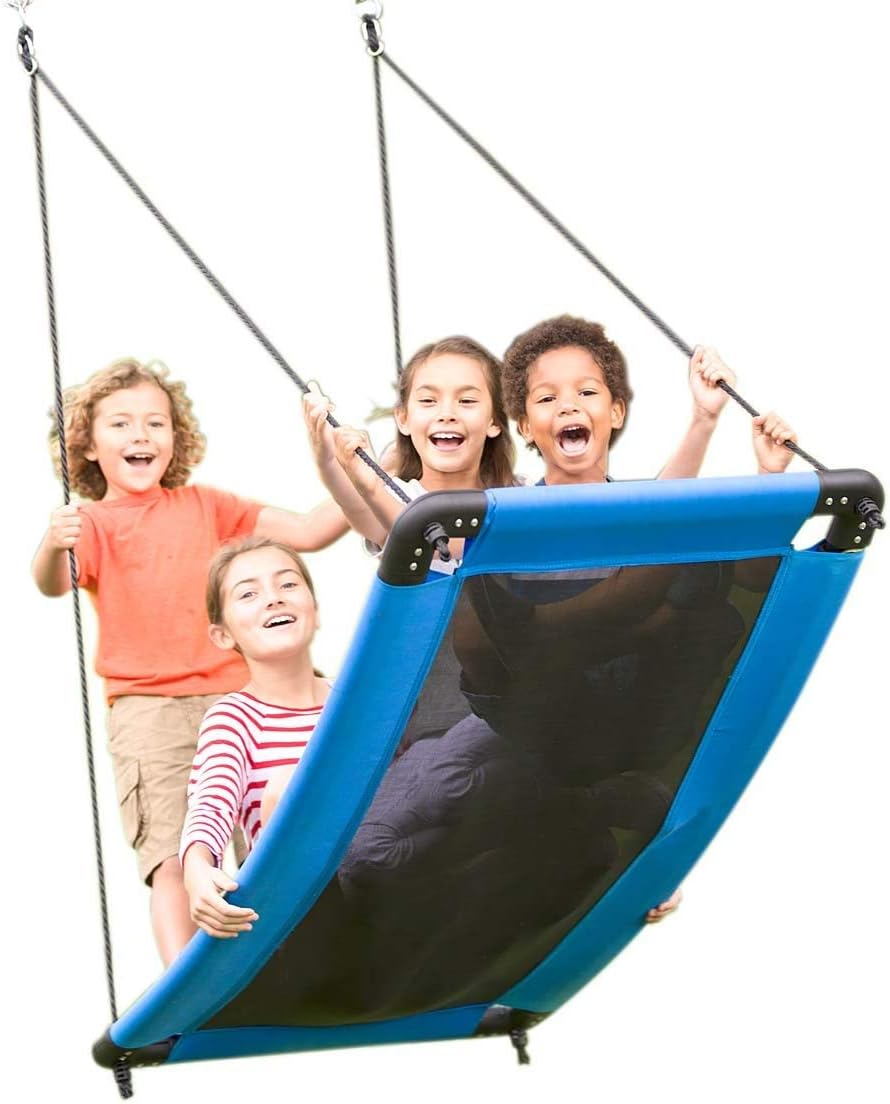 Amazon.com: HearthSong 60 Inch SkyCurve Rectangular Platform Swing with ...