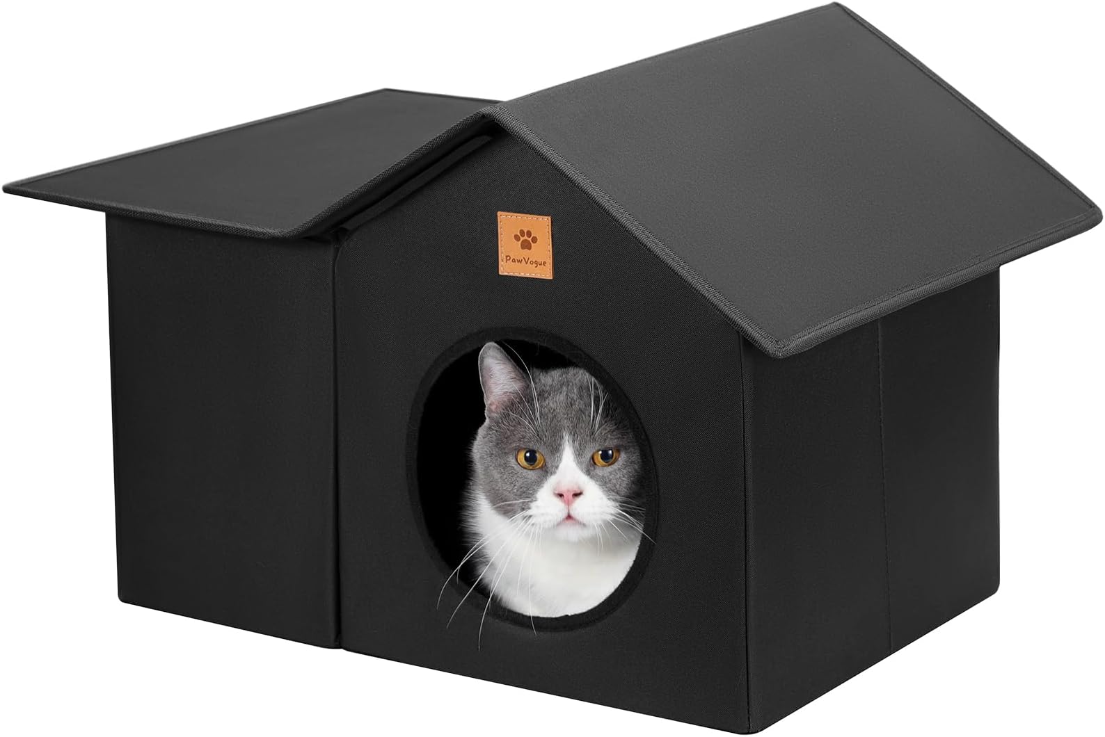 Amazon.com : Outdoor Cat House with Reflective Strip Roof Window ...