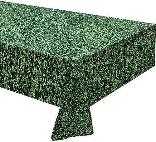 Amazon.com: Green Grass Rectangular Plastic Table Cover (54" x 108") 1 ...
