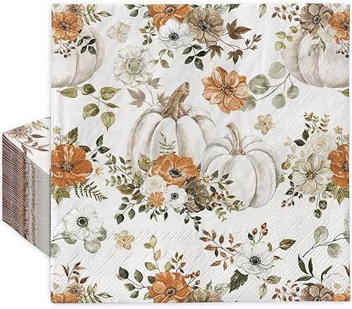 Amazon.com: AnyDesign 120 Pack Fall Paper Napkins 6.5 x 6.5 Inch ...