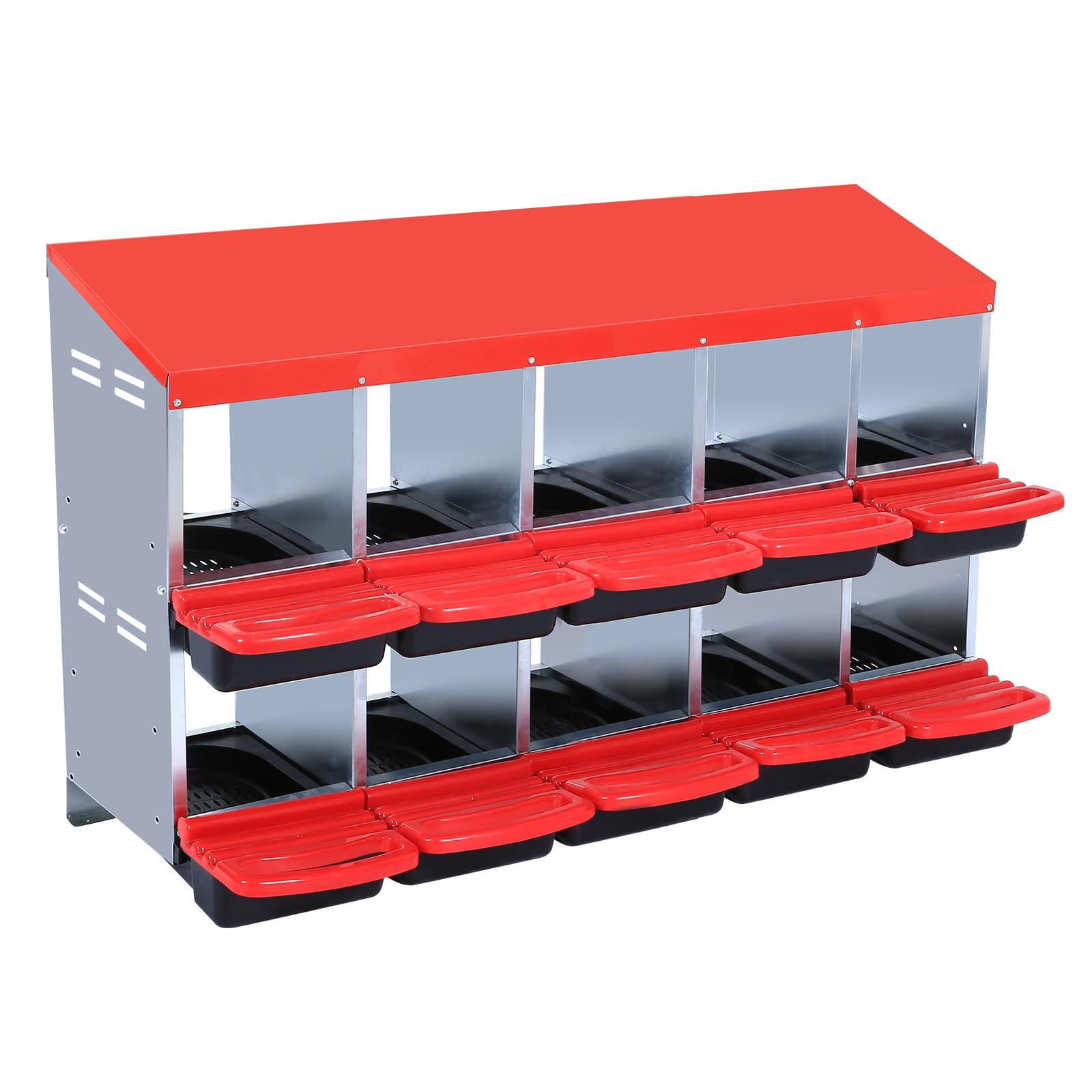 Snapklik.com : Chicken Nesting Box, Red 10 Hole Chicken Laying Box ...