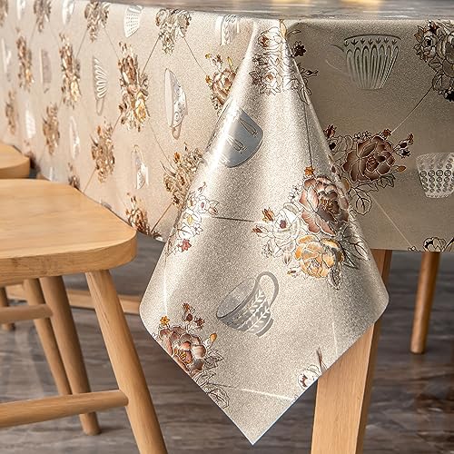Amazon.com: FAVE Heavy Duty Vinyl Tablecloths with Peony Waterproof Oil ...