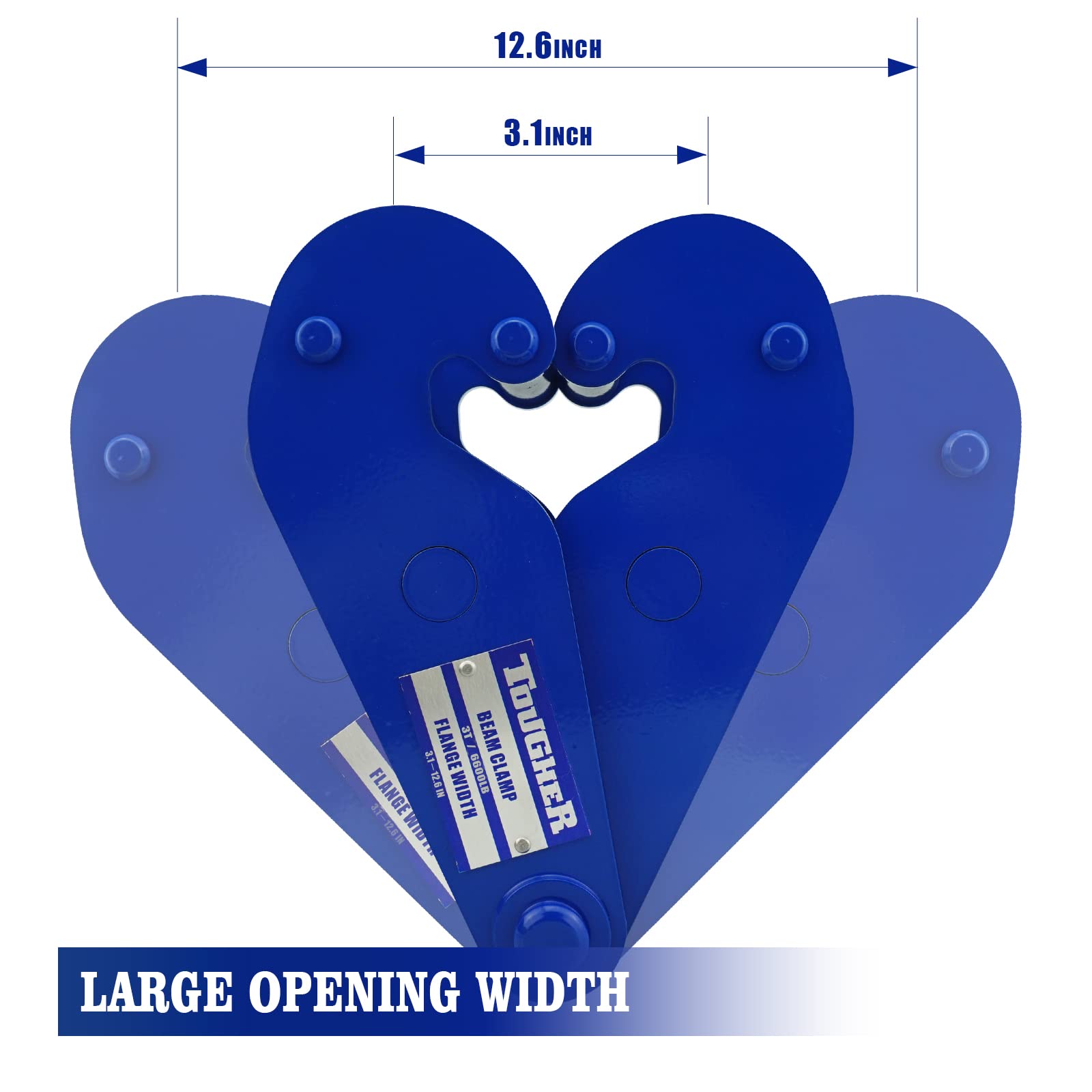 Snapklik.com : Beam Clamp, 6600lbs/3ton Capacity I Beam Lifting Clamp 3 ...