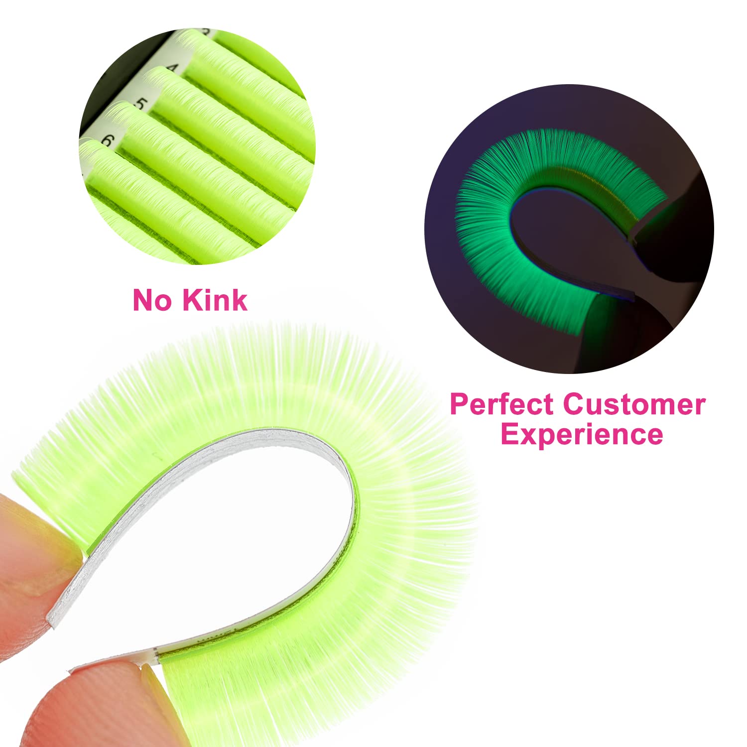 Snapklik.com : Colored Neon UV Eyelash Extensions Colorful Fluoresent ...