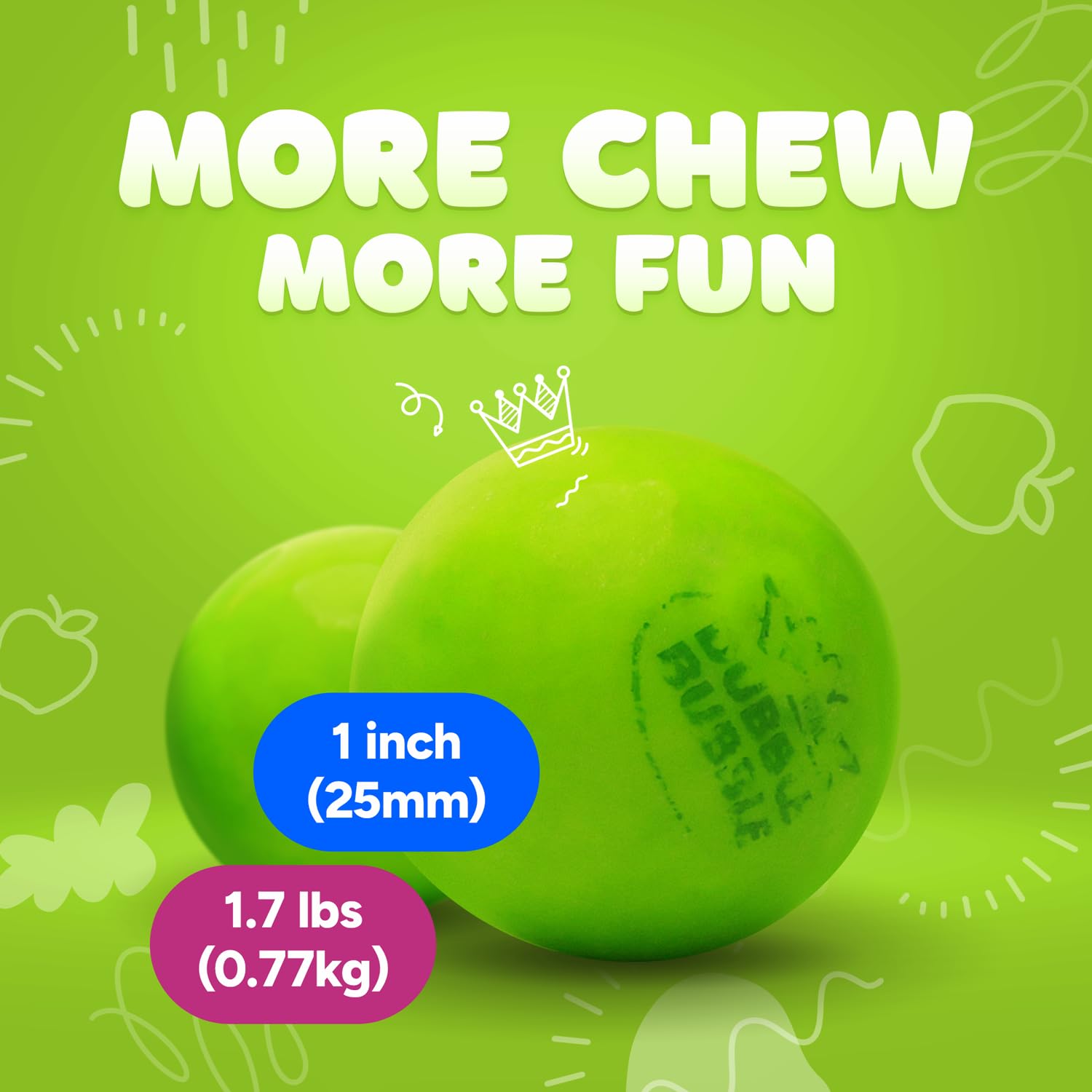 Bubble Gum Ball Green Dubble Bubble Cotton Candy Gumballs 4 Oz. Bag