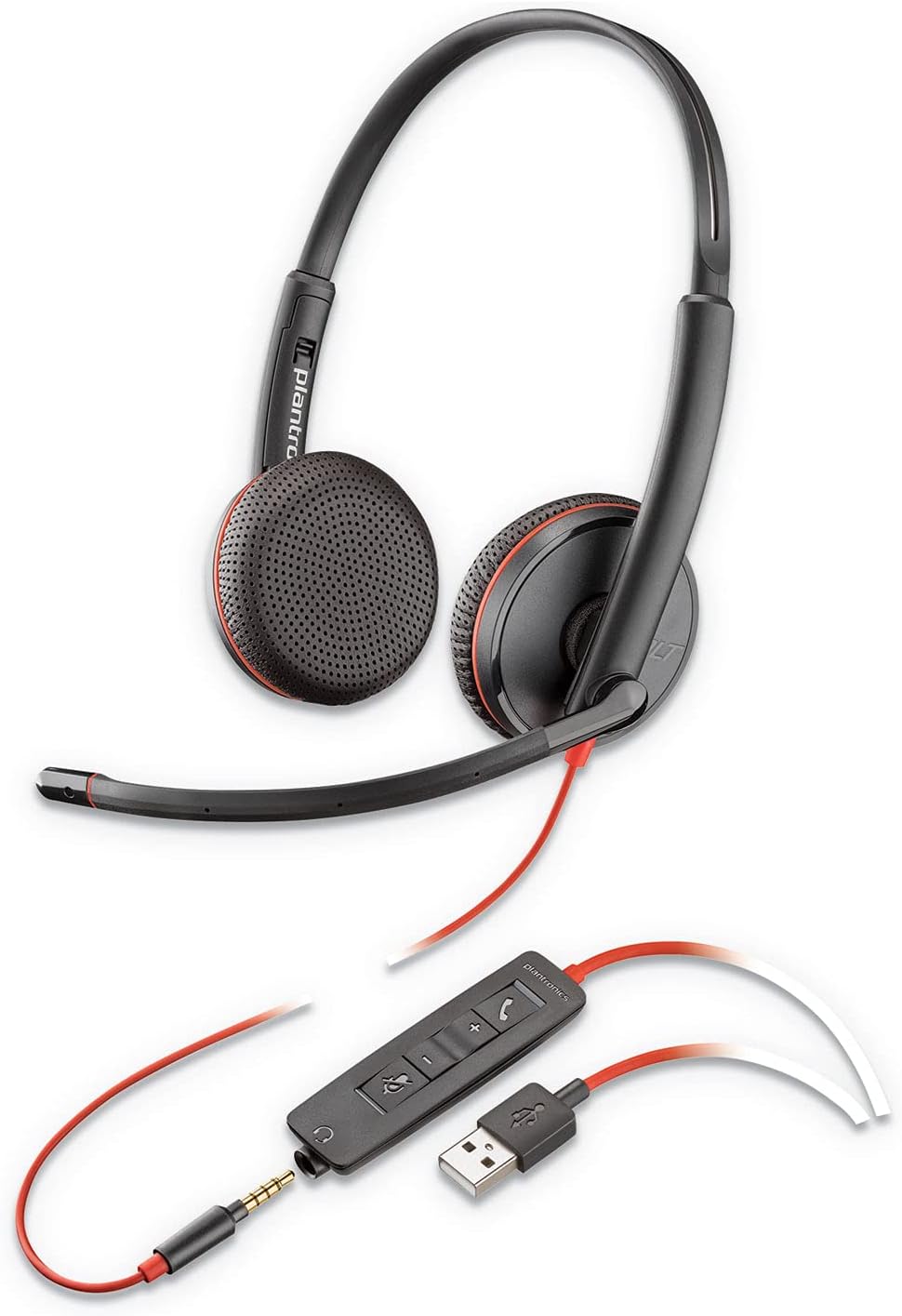 Amazon.com: Plantronics Poly Blackwire 3310 USB-A Wired Headset ...