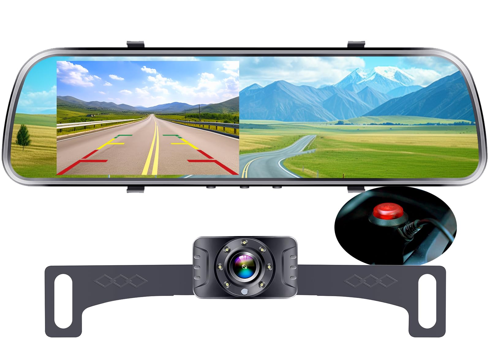 Backup Camera Mirror HD 1080P - Plug and Play Easy Set up Color Night ...