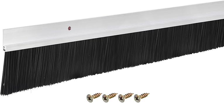 uxcell Door Brush Bottom Sweep H-Shape Aluminum Alloy Base with 2-inch ...