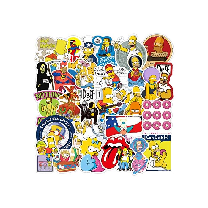 Buy 100Pcs The Simpsons Stickers Laptop Car Scrapbook Phone Skateboard ...