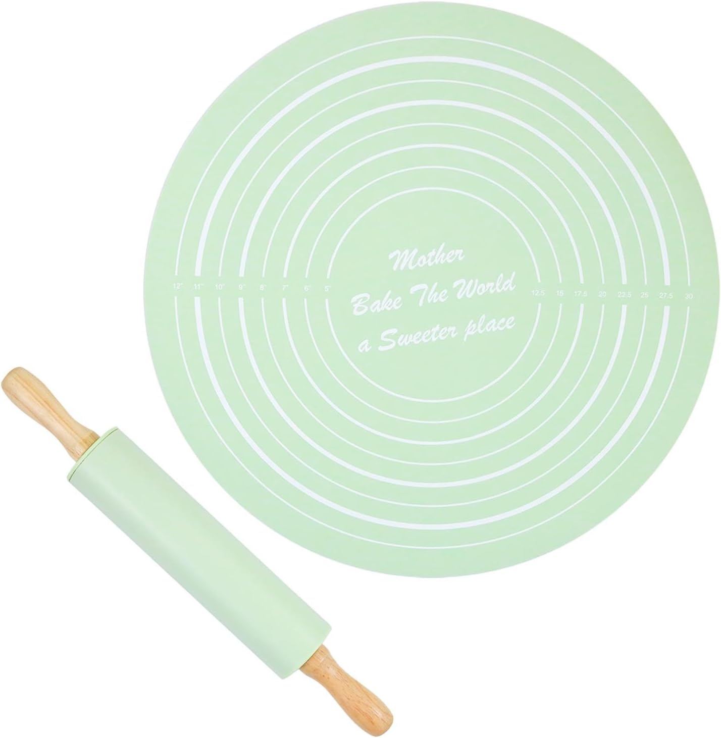 Amazon.com: Rolling Pin And Baking Mat Set - Professional Dough Rolling ...