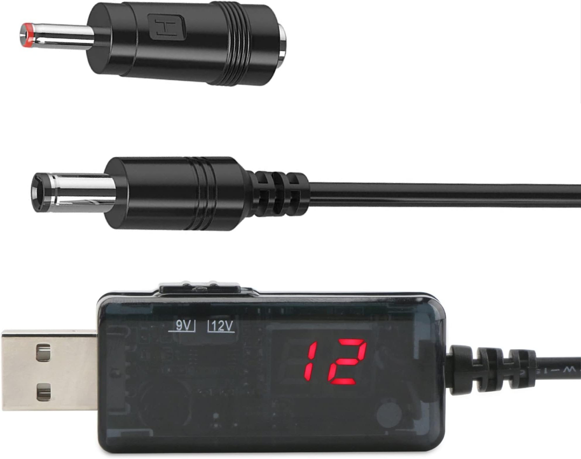 KRZNA USB-A Cable 5V Boost to 9V, 12V Step Up Voltage Converter Transformer DC Power Regulator ...