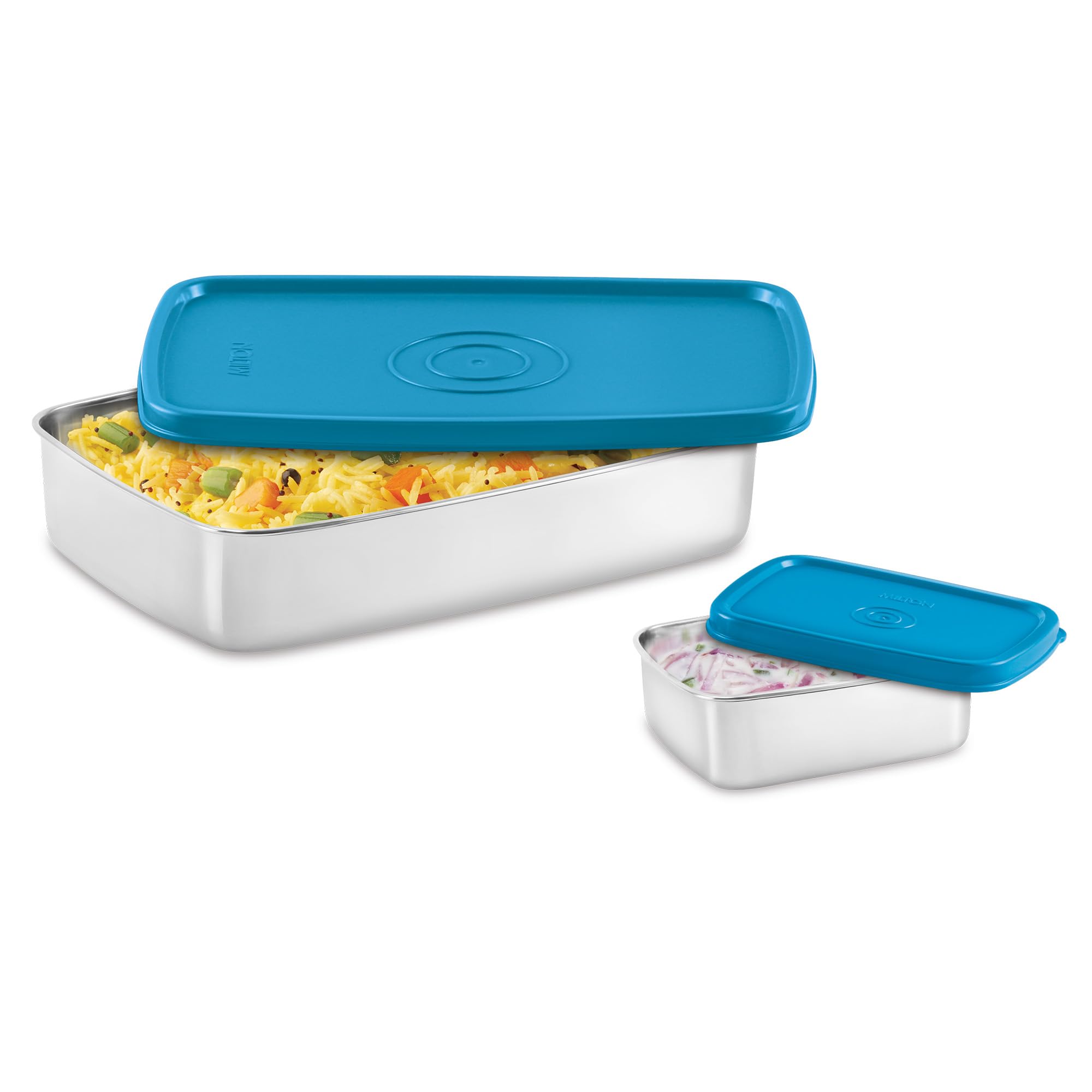 MILTON Steel Pro Lunch Sr. Stainless Steel Container, set of 2 (1020ml ...