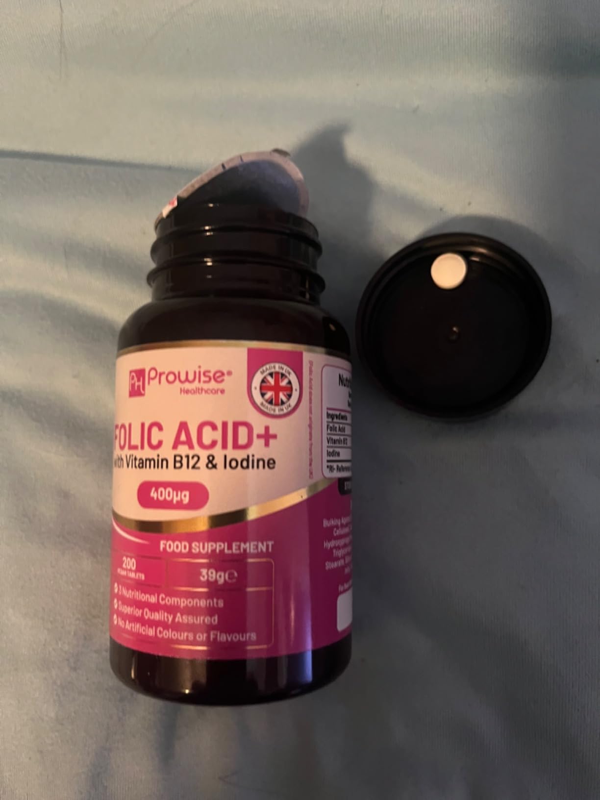 Folic Acid+ 400 mcg - Vegan Tablets with Vitamin B12 & Iodine | Vitamin ...