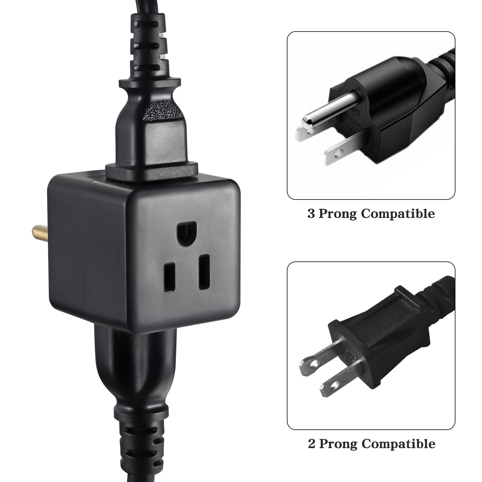 Snapklik.com : 3 Outlet Wall Adapter Cube Tap, UL Listed 3 Prong ...