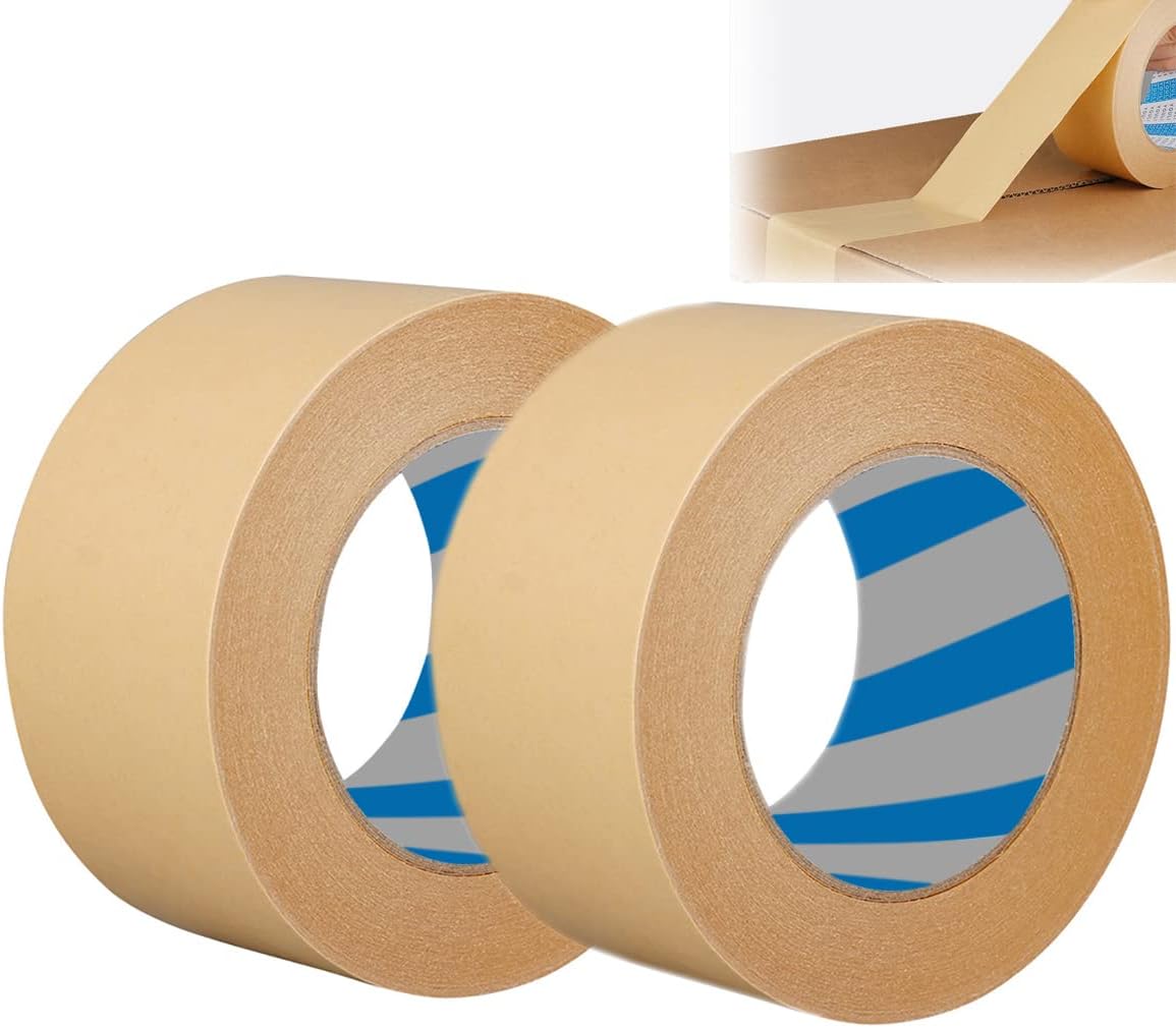 Rubik 2pcs Kraft Paper Packing Tape 5cm Wide x 33 Yards Long, Writable ...