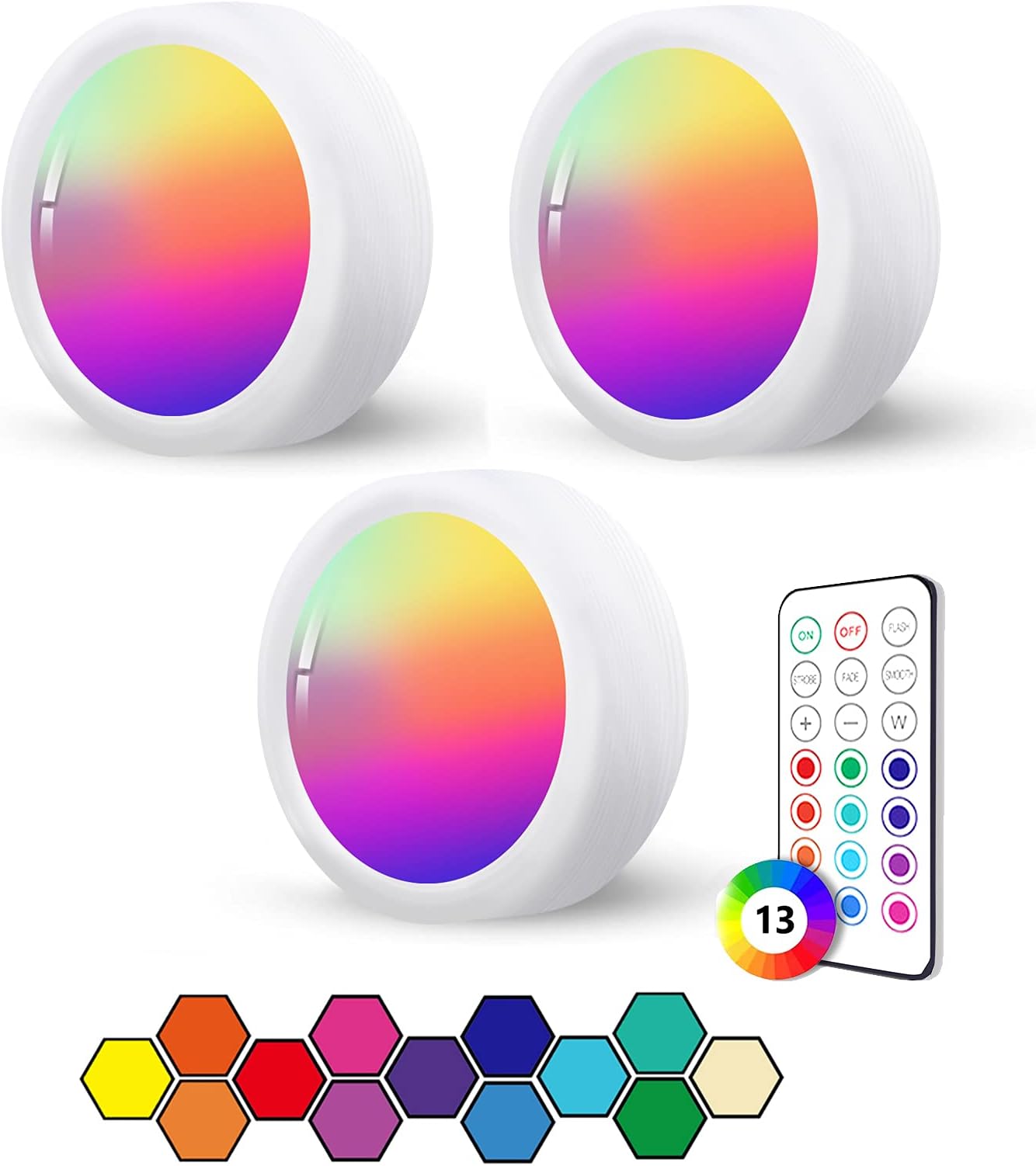 LED RGB Spots Batteriebetrieben mit Fernbedienung, 13 Farbwechsel LED ...